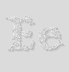 Decorated letter e Royalty Free Vector Image - VectorStock