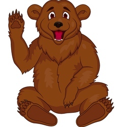Cute brown bear stuff cartoon Royalty Free Vector Image