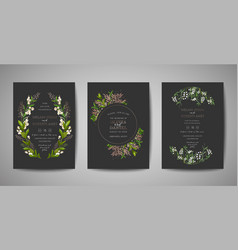 Wedding invitation floral invite rsvp card design Vector Image