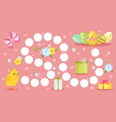 Easter board game template Royalty Free Vector Image