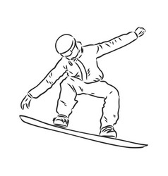 Winter sport snowboarding collection hand drawing Vector Image