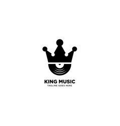 King music logo template Royalty Free Vector Image