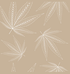 Hemp leaves seamless pattern Royalty Free Vector Image