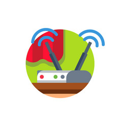 Wifi router front and side view isolated mockup Vector Image