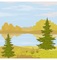Lake shore Royalty Free Vector Image - VectorStock
