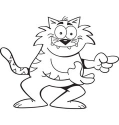 Cartoon pointing cat Royalty Free Vector Image