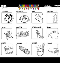 Basic colors educational worksheet for coloring Vector Image
