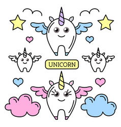 Fantasy animal horse unicorn Royalty Free Vector Image