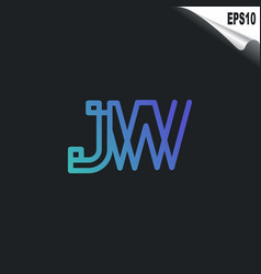 Simple jw initial monogram design template Vector Image