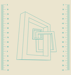 Two rectangular 3d frames blueprint Royalty Free Vector