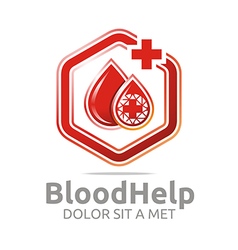 Blood help hexagon donors healthy symbol Vector Image