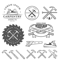 Carpentry color emblems Royalty Free Vector Image