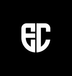 Ec logo monogram with emblem shape combination Vector Image