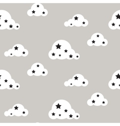 Sleepy clouds seamless pattern Royalty Free Vector Image
