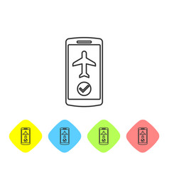 Grey flight mode in mobile phone icon isolated Vector Image