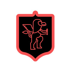 Griffin and shield heraldic symbol sign animal Vector Image