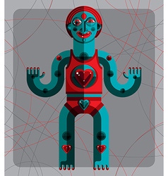 Flat design drawing of odd character art picture Vector Image