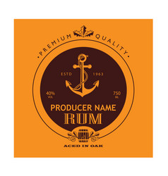 Template rum label Royalty Free Vector Image - VectorStock