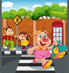 Animals Going School Vector Images (over 270)