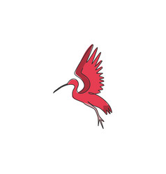 One single line drawing adorable ibis Royalty Free Vector