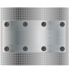 Metal plate with screws Royalty Free Vector Image