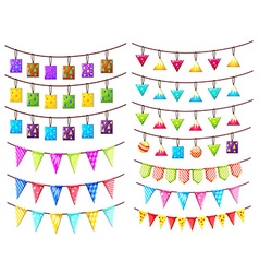 Triangle flags on the strings Royalty Free Vector Image