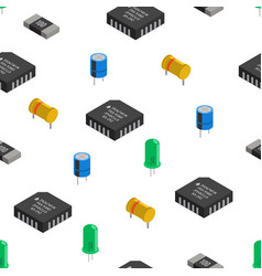 Big set of isometric electronic components Vector Image
