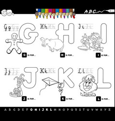 Educational cartoon alphabet letters for kids Vector Image