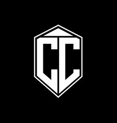 Cc logo monogram emblem style with crown shape Vector Image