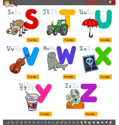 Educational cartoon alphabet letters set Vector Image