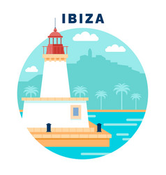 Flat design ibiza Royalty Free Vector Image - VectorStock