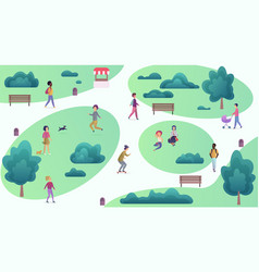 Top view landscaping architecture city park plan Vector Image