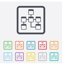 Database sign icon relational schema Royalty Free Vector