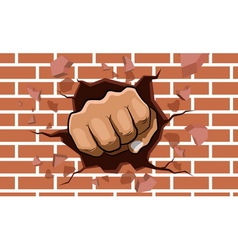 Fist hand smashing ground Royalty Free Vector Image