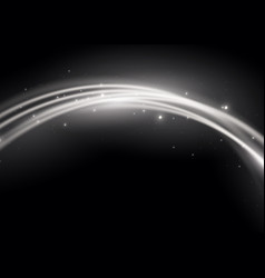 White blur trail wave wavy line of light speed Vector Image