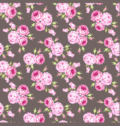 Seamless floral pattern with pink roses Royalty Free Vector