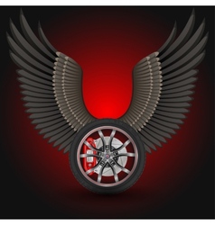 Wheel with wings Royalty Free Vector Image - VectorStock