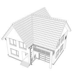 Sketch of the cottage with a roof Royalty Free Vector Image