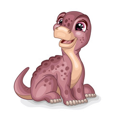 Cute cartoon pink baby triceratops isolated Vector Image