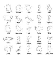 Country map icon set simple style Royalty Free Vector Image