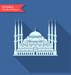 The blue mosque istanbul turkey flat icon Vector Image