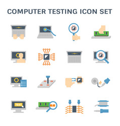 Computer testing icon Royalty Free Vector Image