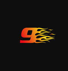Number 2 burning flame logo design template Vector Image
