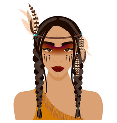 Red indian girl Royalty Free Vector Image - VectorStock