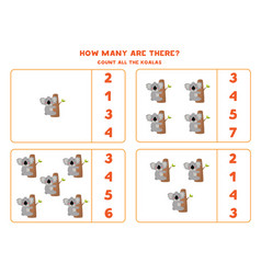 Counting game for kids how many wild animals are Vector Image
