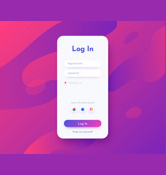 Sign up screen mobile app ui for registration Vector Image