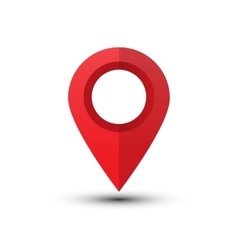 3d gps red color icon dropping on street map Vector Image