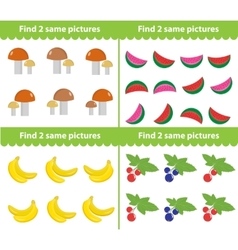 Children s educational game Find two same Vector Image