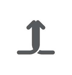 Merged arrow icon symbol isolated on white Vector Image