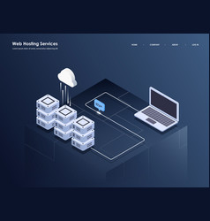 Concept of big data processing isometric data Vector Image